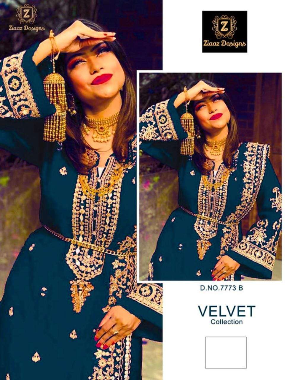 VELVET COLLECTION BY ZIAAZ DESIGNS 7773-A TO 7773-C SERIES BEAUTIFUL ...