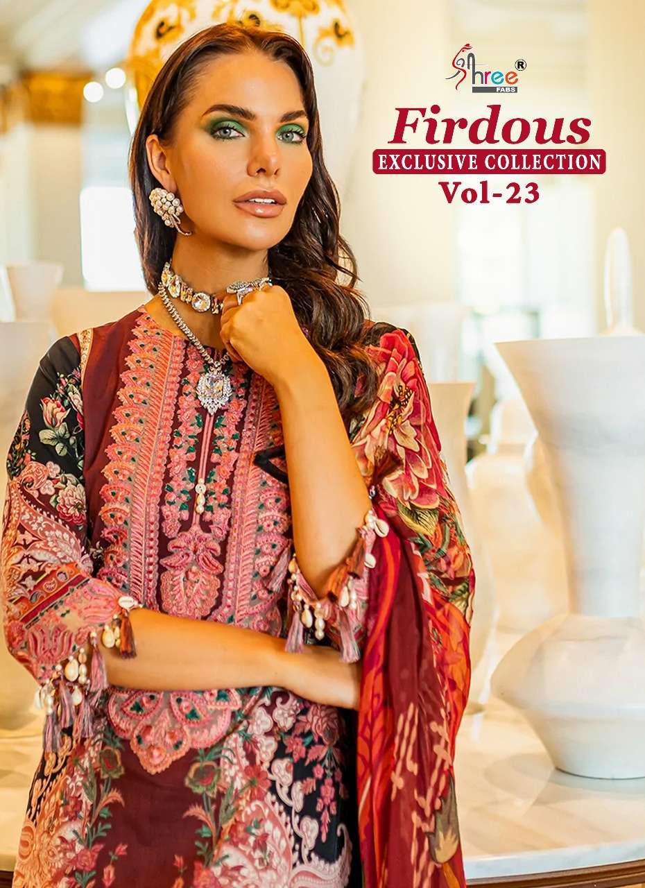 FIRDOUS EXCLUSIVE COLLECTION VOL-23 BY SHREE FABS 2474 TO 2477 SERIES ...