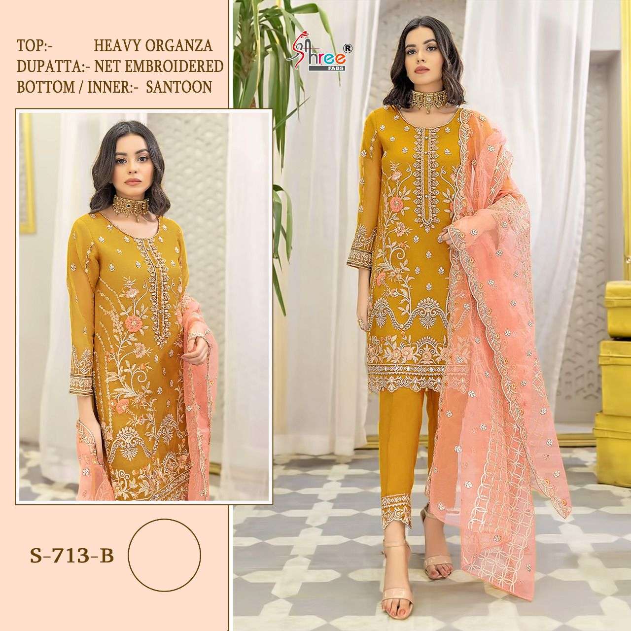 SHREE FABS HIT DESIGN S-713 COLOURS BY SHREE FABS S-713 TO S-713-B ...