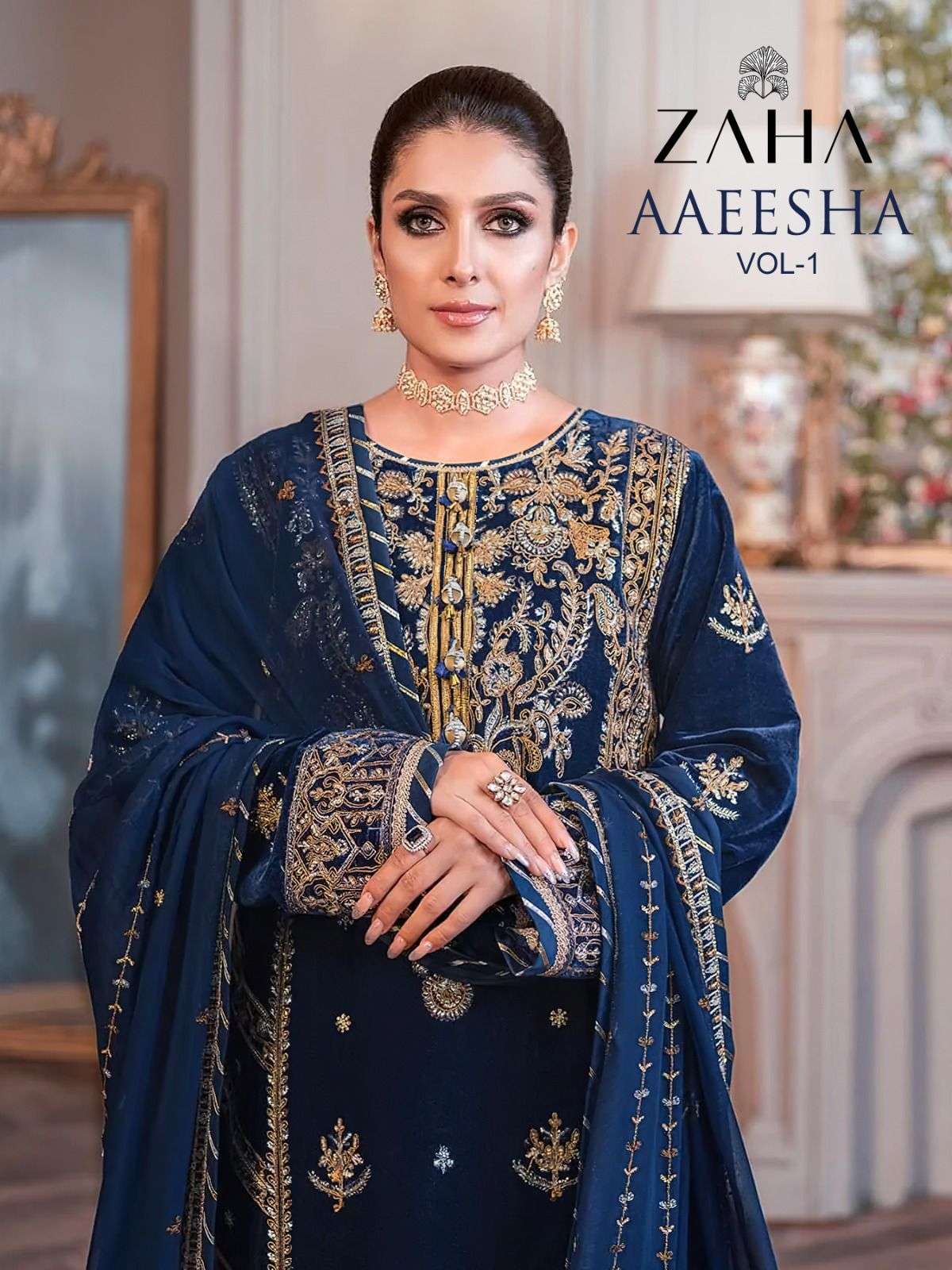 AAEESHA VOL-1 BY ZAHA 10112 TO 10115 SERIES PAKISTANI SUITS BEAUTIFUL ...
