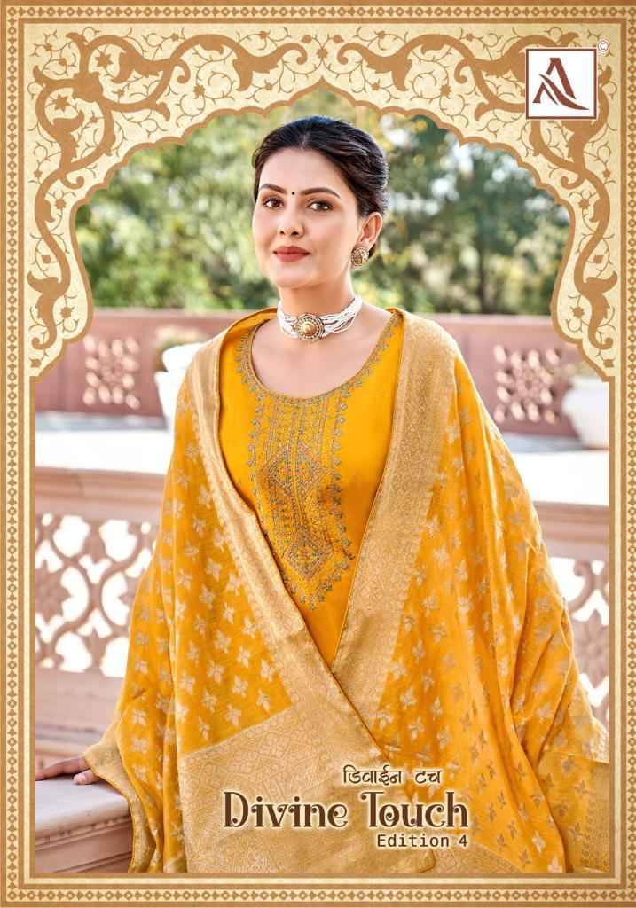 DIVINE TOUCH VOL-4 BY ALOK SUITS 1248-001 TO 1248-006 SERIES BEAUTIFUL SUITS COLORFUL STYLISH ...