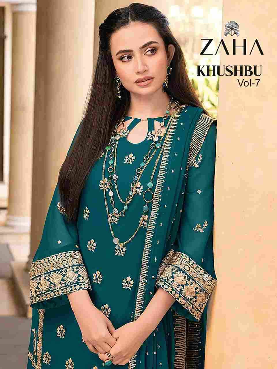 KHUSHBU VOL-7 BY ZAHA 10151 TO 10153 SERIES BEAUTIFUL PAKISTANI SUITS ...