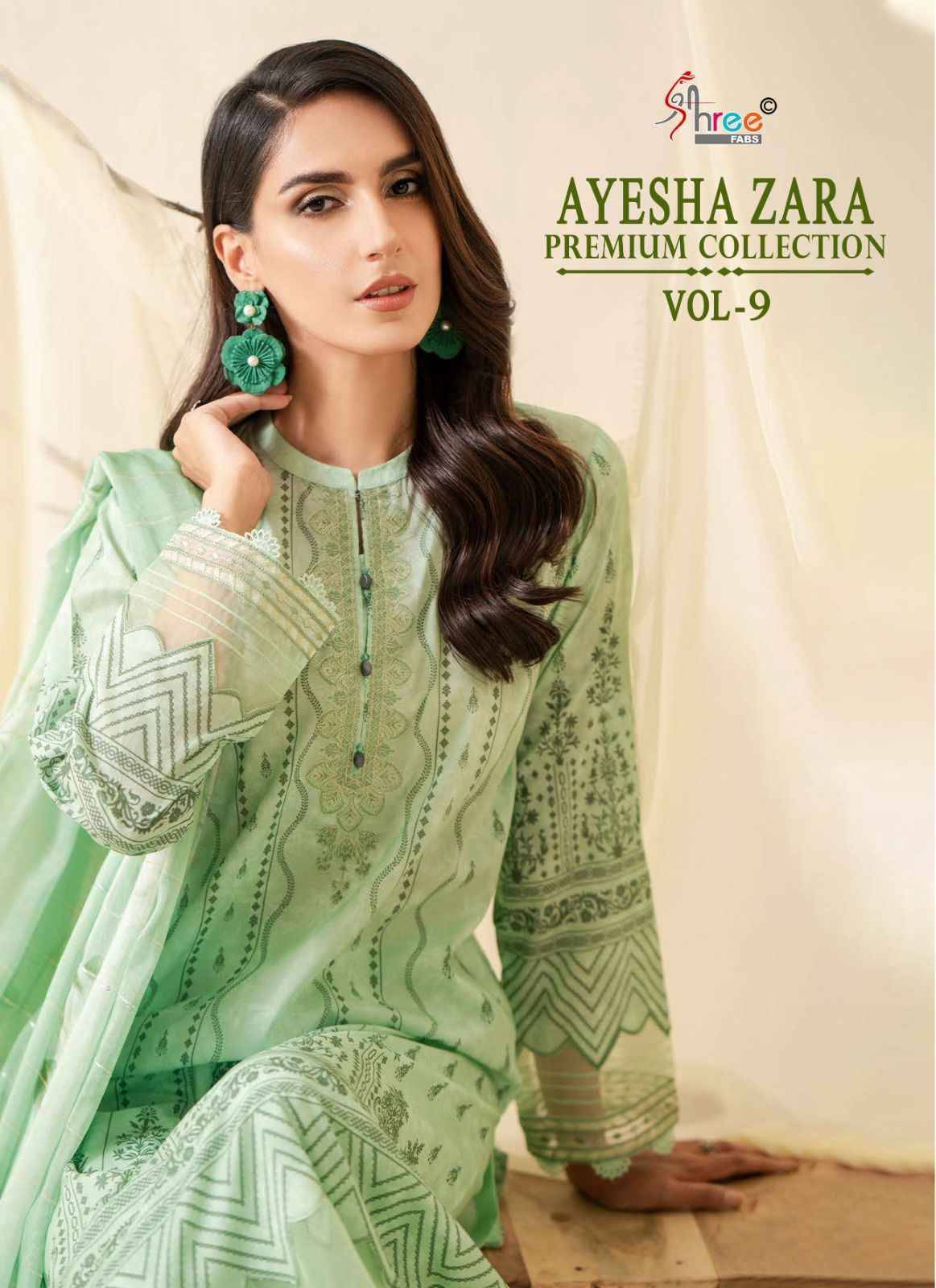 AYESHA ZARA PREMIUM COLLECTION VOL-9 BY SHREE FABS 3477 TO 3782 SERIES PAKISTANI SUITS BEAUTIFUL ...
