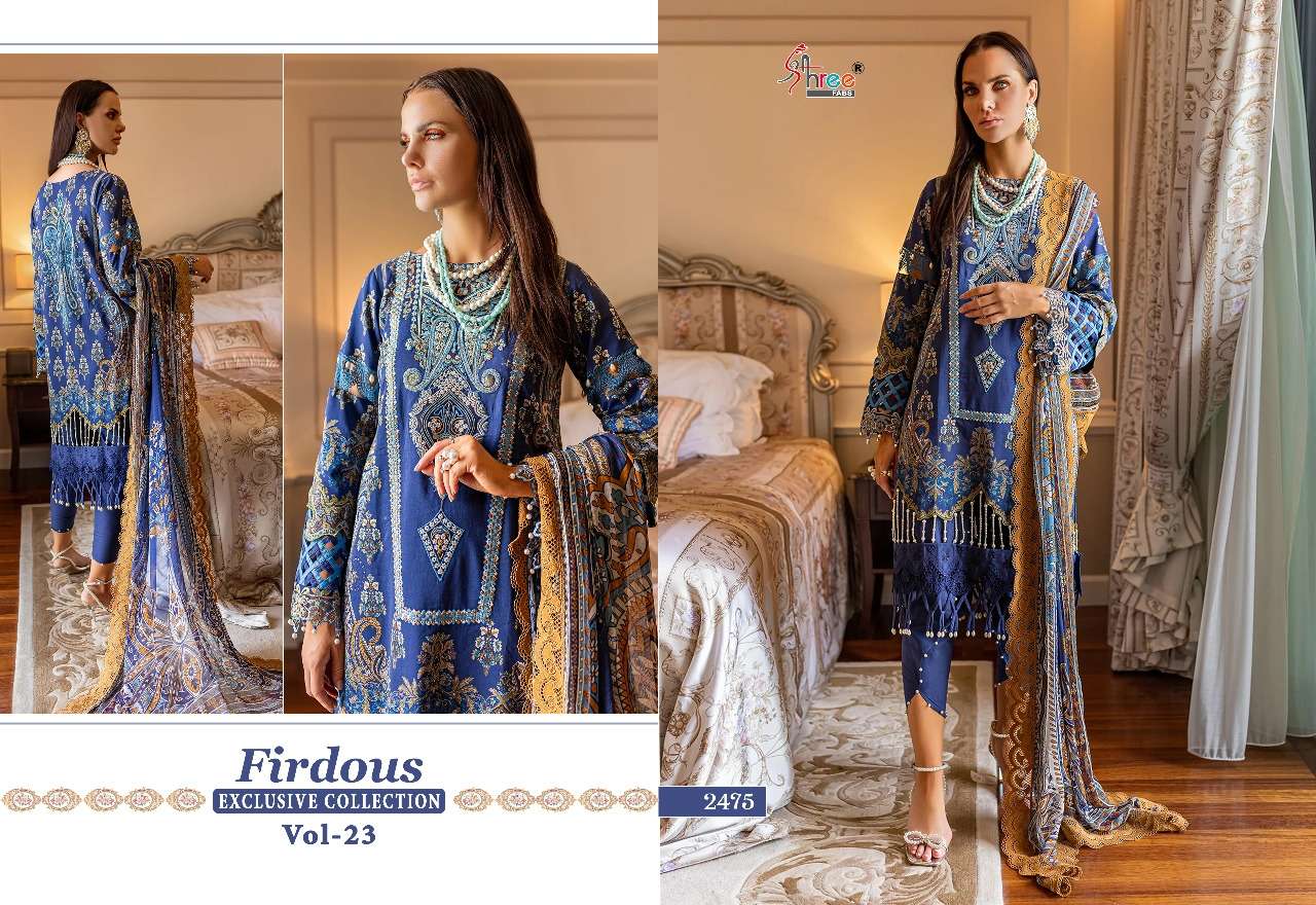 FIRDOUS EXCLUSIVE COLLECTION VOL-23 BY SHREE FABS 2474 TO 2477 SERIES ...