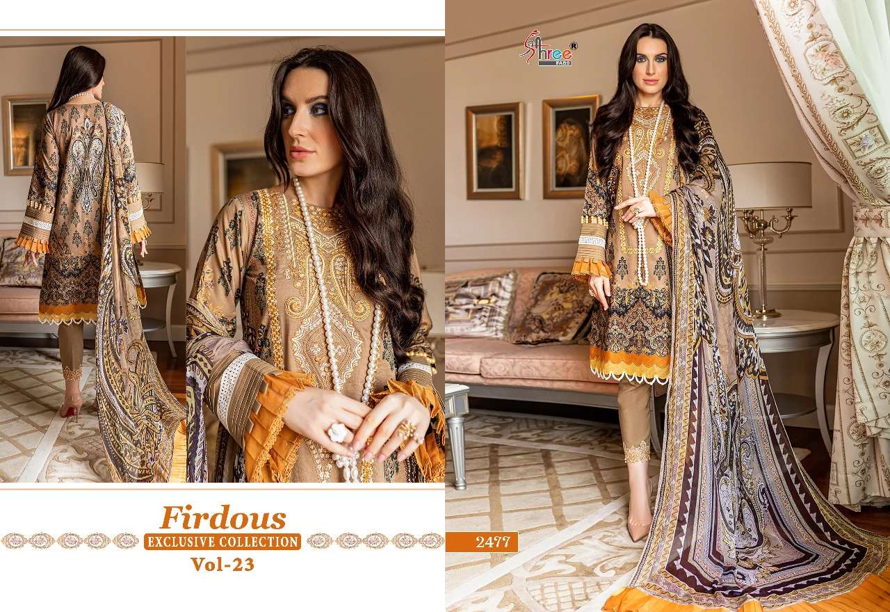 FIRDOUS EXCLUSIVE COLLECTION VOL-23 BY SHREE FABS 2474 TO 2477 SERIES ...