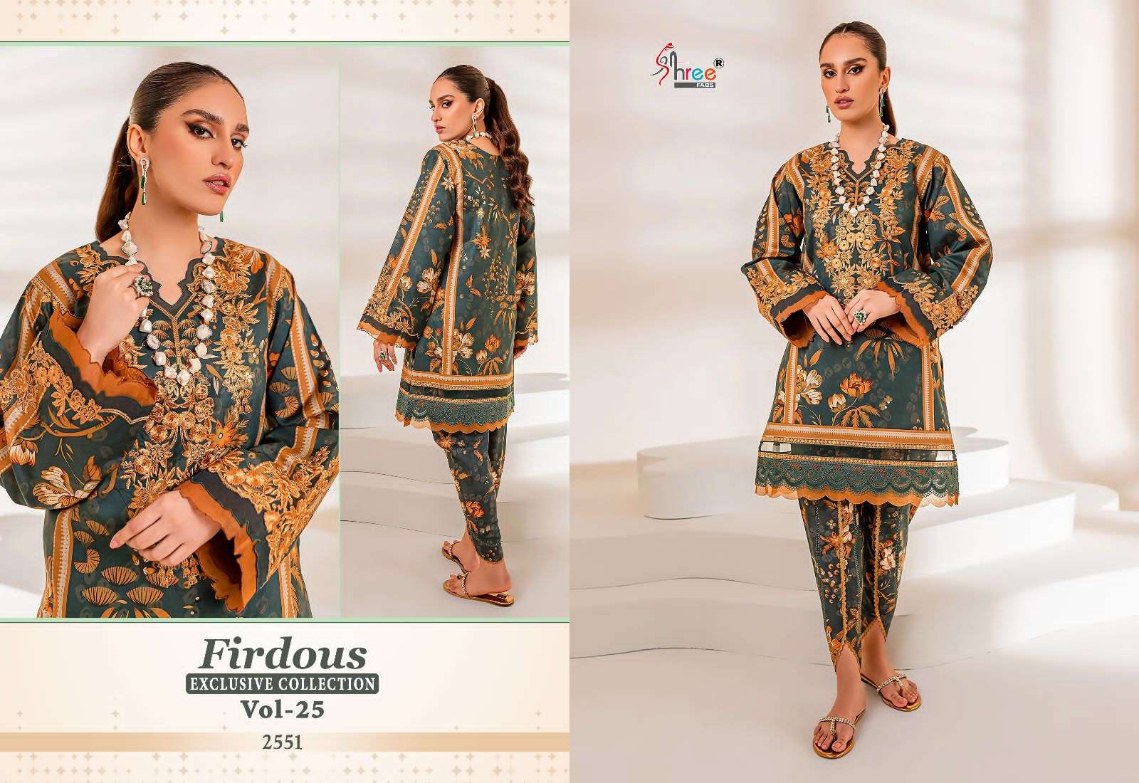 FIRDOUS EXCLUSIVE COLLECTION VOL-25 BY SHREE FABS 2449 TO 2553 SERIES ...