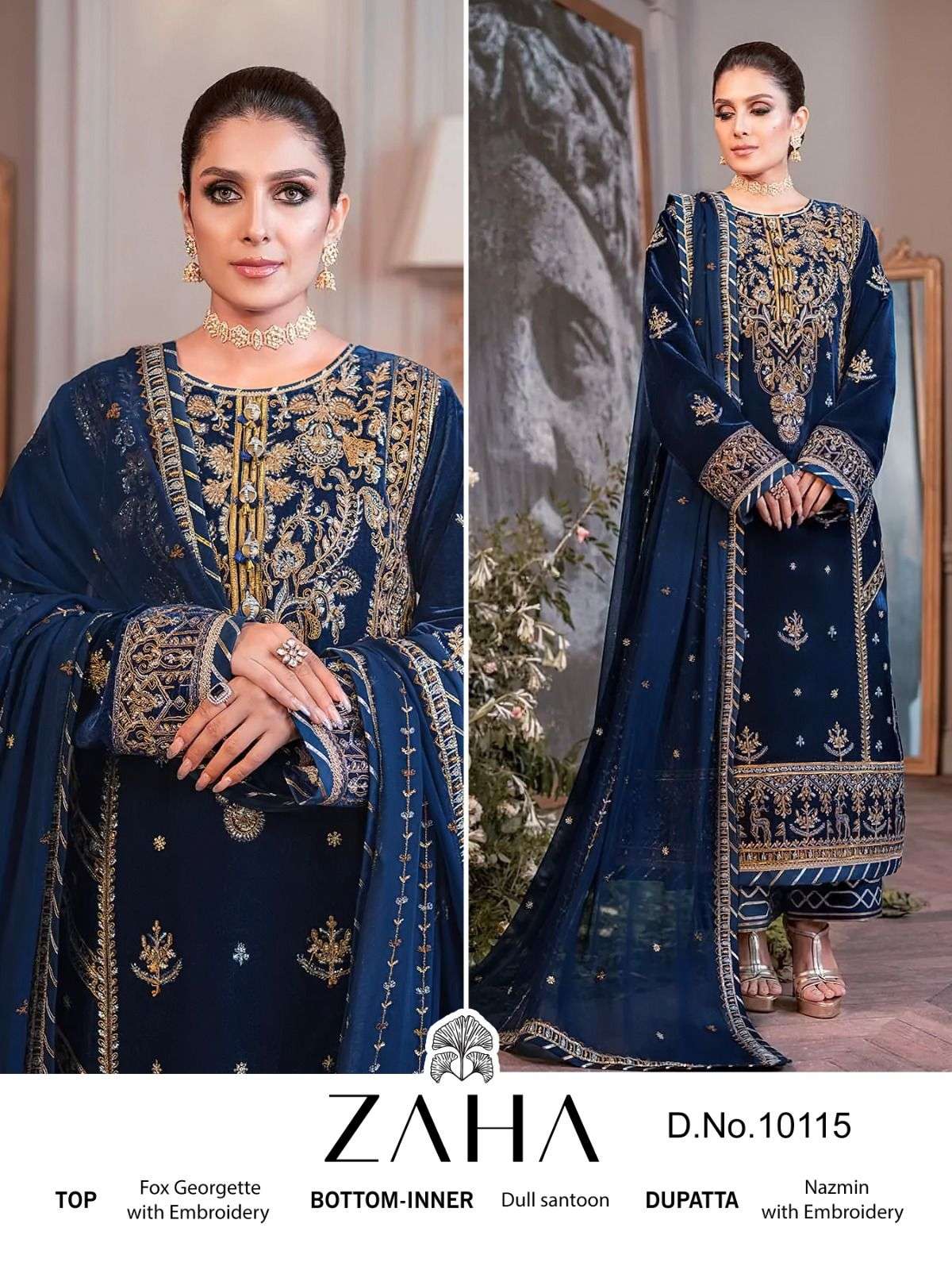 AAEESHA VOL-1 BY ZAHA 10112 TO 10115 SERIES PAKISTANI SUITS BEAUTIFUL ...