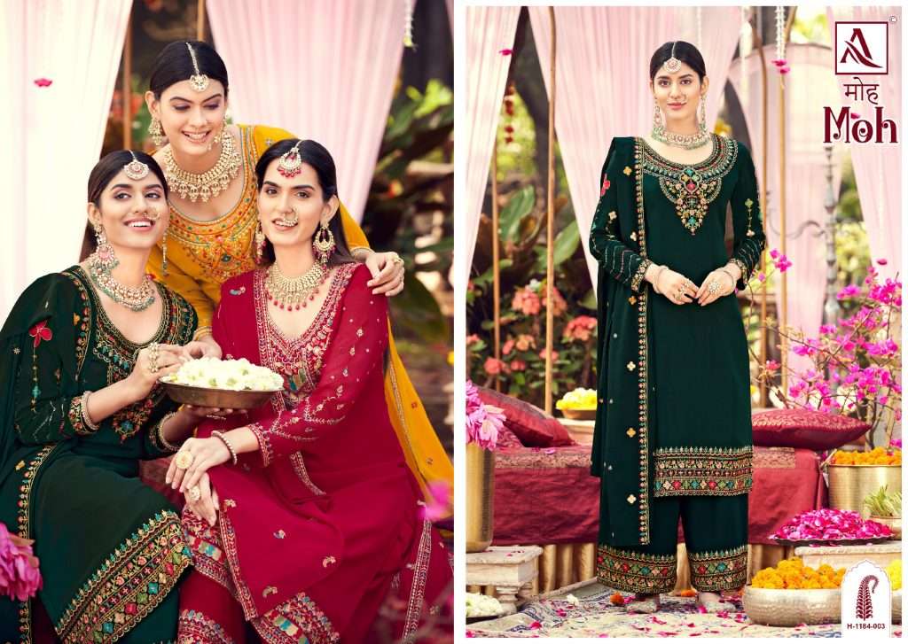 MOH BY ALOK SUITS 1184-001 TO 1184-006 SERIES INDIAN TRADITIONAL WEAR ...