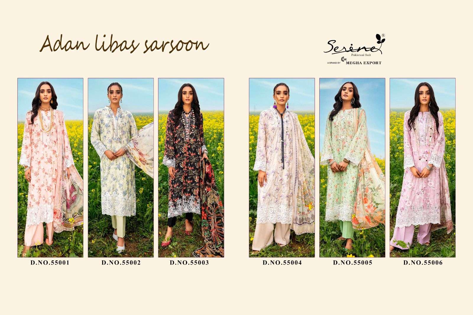 ADAN LIBAS SARSOON BY SERENE 55001 TO 55006 SERIES BEAUTIFUL PAKISTANI ...