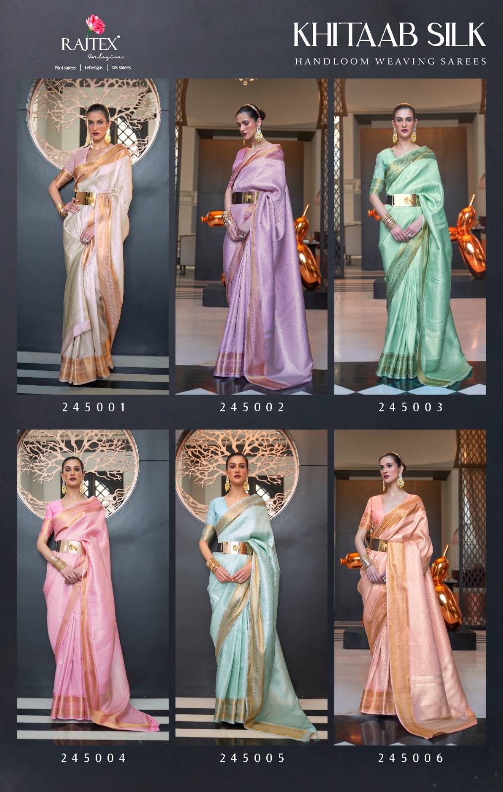 KHITAAB SILK BY RAJ TEX 245001 TO 245006 SERIES INDIAN TRADITIONAL WEAR ...