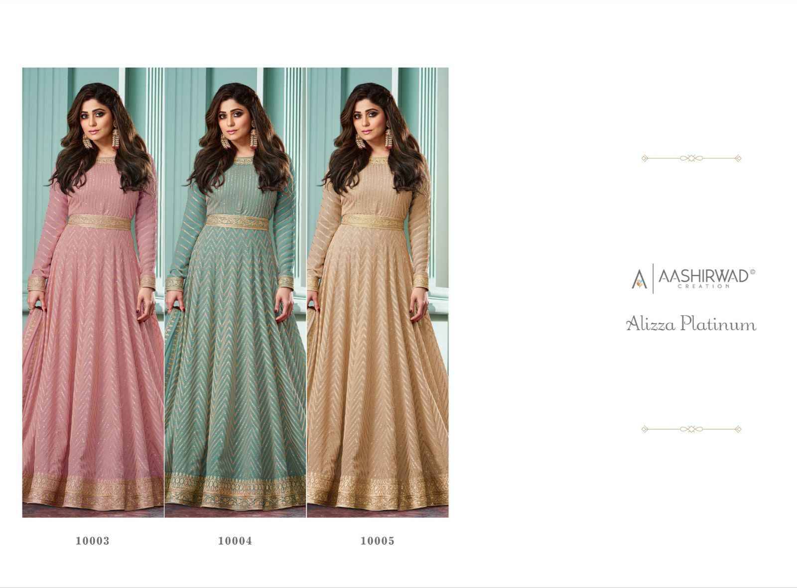 ALIZZA DIAMOND BY AASHIRWAD CREATION 10003 TO 10005 SERIES BEAUTIFUL ...