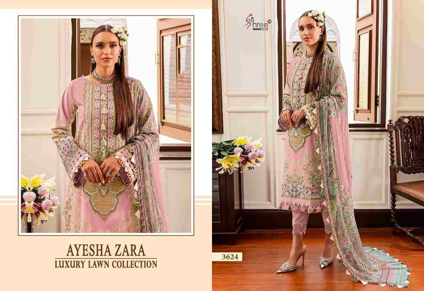 AYESHA ZARA PREMIUM LAWN COLLECTION BY SHREE FABS 3623 TO 3628 SERIES DESIGNER PAKISTANI SUITS ...