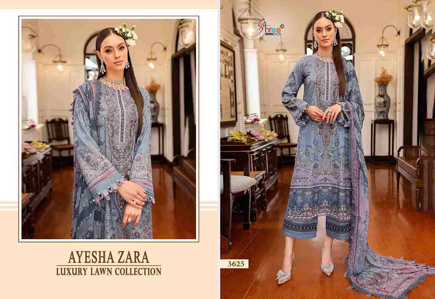 AYESHA ZARA PREMIUM LAWN COLLECTION BY SHREE FABS 3623 TO 3628 SERIES DESIGNER PAKISTANI SUITS ...