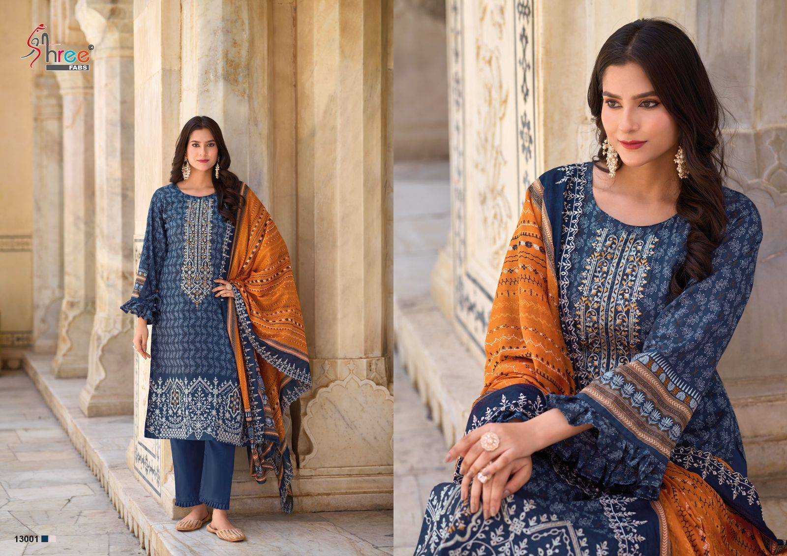 BIN SAEED LAWN COLLECTION VOL-13 BY SHREE FABS 13001 TO 13006 SERIES ...
